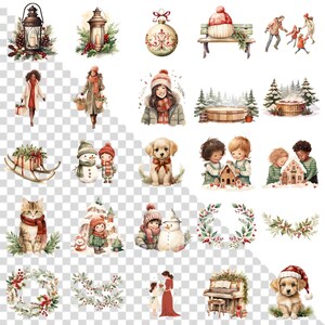 Festive Red Winter Clipart Bundle, Christmas Planner Clipart PNG ...