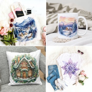 Watercolor Cozy Winter Clipart Bundle, Cute Winter PNG Clipart, Winter ...