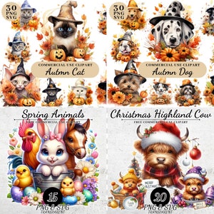 Watercolor Nursery Animal Clipart Bundle, Woodland Animal Clipart, Sea ...