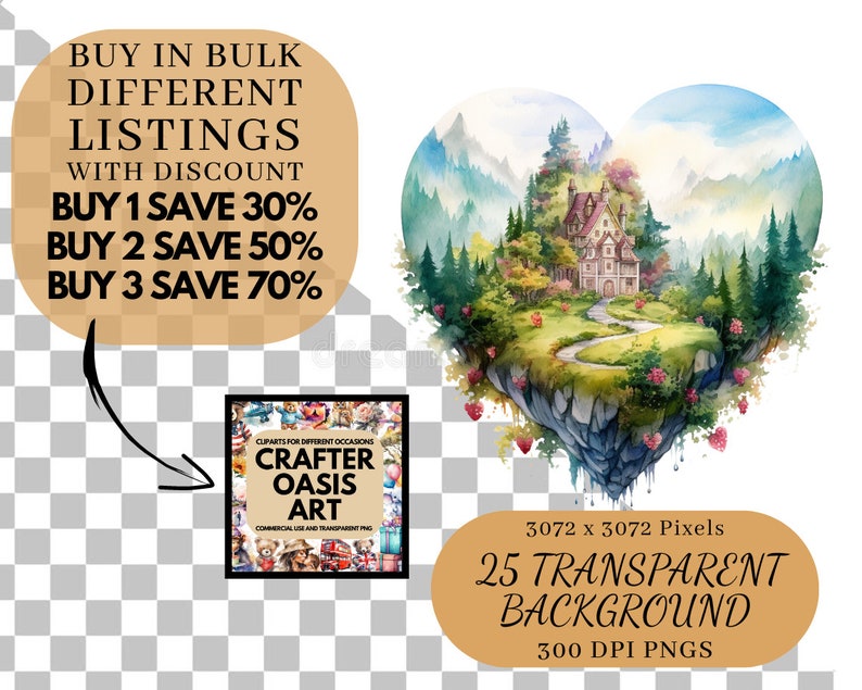 25 Watercolor Fairy House Clipart PNG Fairie Clipart - Etsy