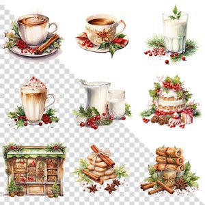 Watercolor Christmas Sweets and Cookies Clipart, Christmas Decorations ...