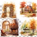 Watercolor Fall Scences Clipart Bundle, Autumn Fall Farmhouse, Cozy ...