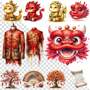 Chinese New Year Clipart Bundle, New Years Decorations PNG SVG, New ...