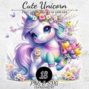 Watercolor Cute Unicorn Clipart, Unicorn Birthday Party Clip Art ...