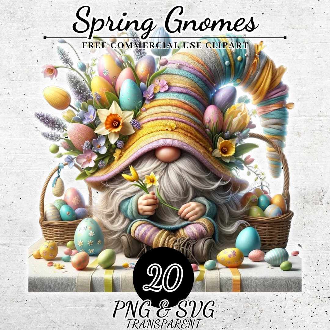 Watercolor Easter Spring Gnome Clipart, Gnomes Watercolor Clipart ...