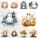 Halloween Cute Ghost Clipart Bundle, Halloween Mega Pack, Happy ...