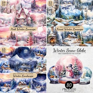 Watercolor Cozy Winter Clipart Bundle, Cute Winter PNG Clipart, Winter ...