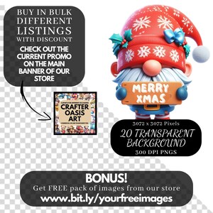 Christmas Gnome Clipart, Winter Clipart Bundle, Garden Gnome PNG SVG ...