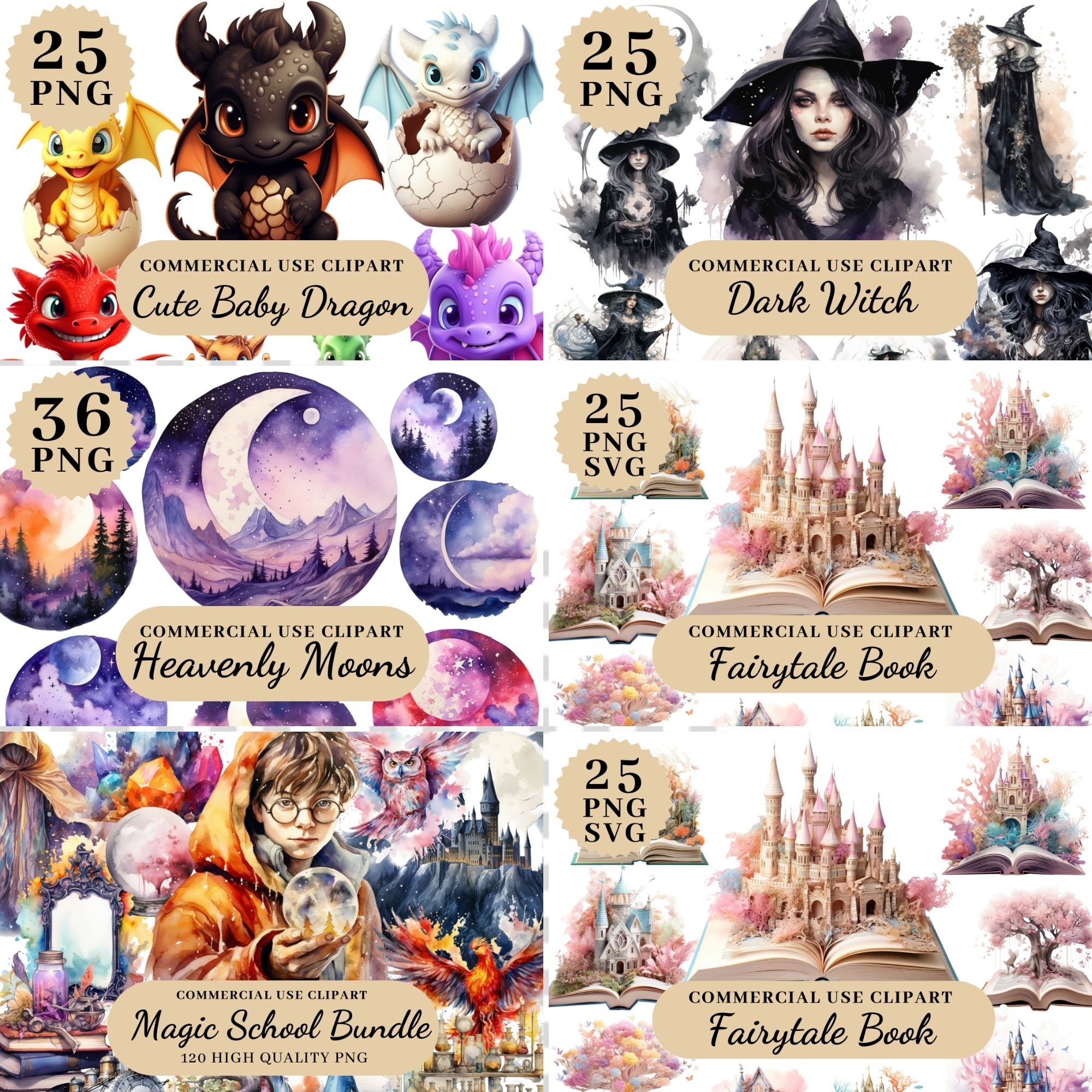 Magic School Clipart Bundle, Magical Clipart PNG SVG, Nursing School ...