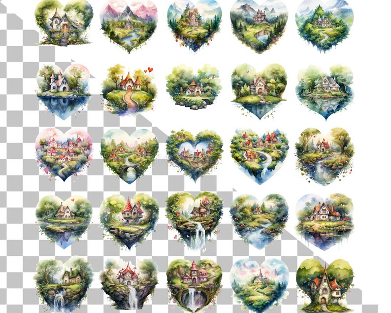 25 Watercolor Fairy House Clipart PNG, Fairie Clipart, Mystical Clipart ...