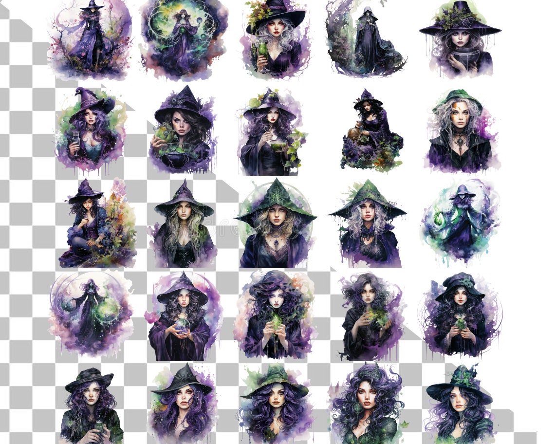 Witch Bundle Clipart Magical Witch Clipart Magic Clip Art - Etsy