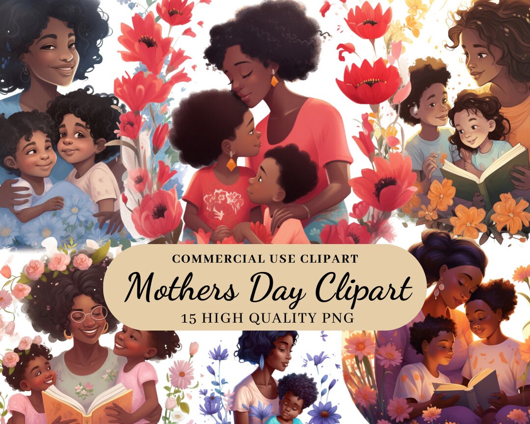 15 PNG Watercolor Mother's Day Clipart, Mom and Baby, Gift Mother Days ...