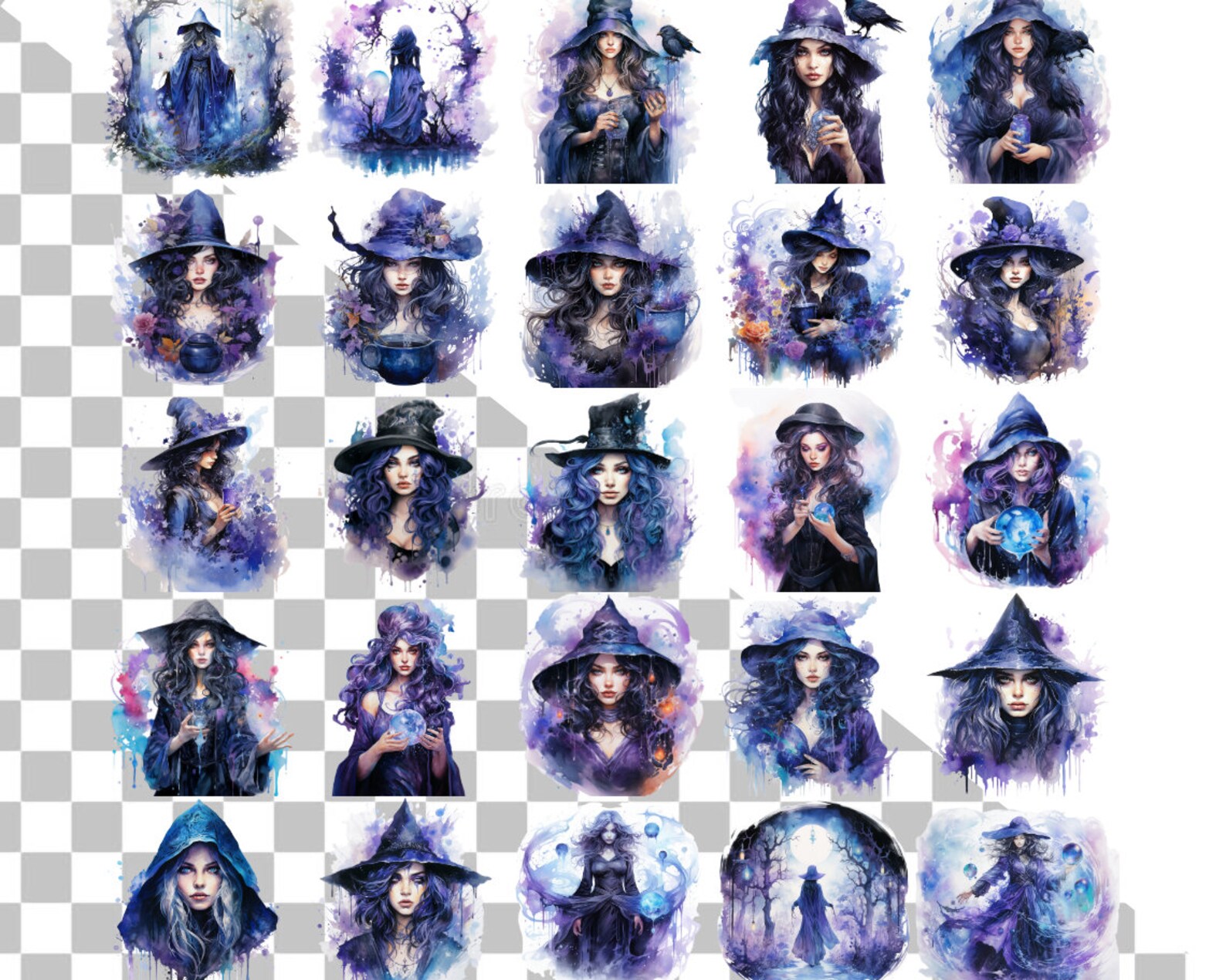 Witch Bundle Clipart Magical Witch Clipart Magic Clip Art - Etsy