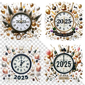 Happy New Year 2025 Clipart, New Years Decorations PNG SVG, New Years ...
