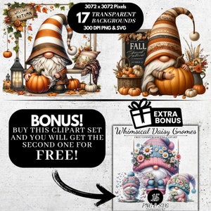 Watercolor Autumn Gnme Clipart PNG SVG Fall Clipart Wall Art Digital ...