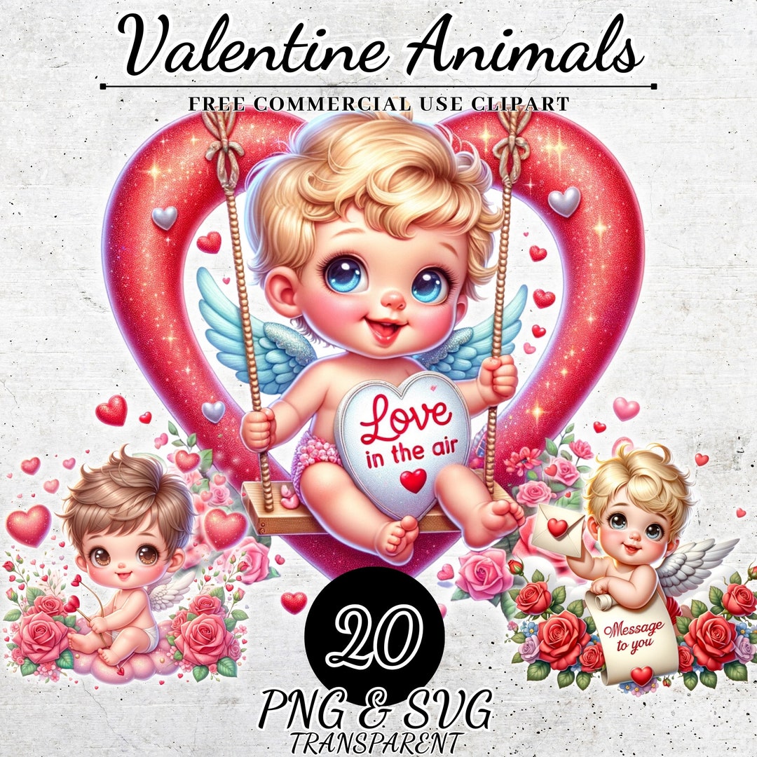 Cute Valentine Cupid Clipart, Gift for Valentines, Personalized ...