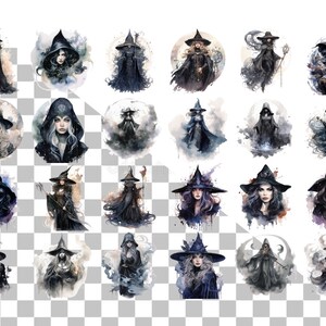 25 Dark Witch Clipart PNG, Witch Clip Art, Magic Clip Art, Mystical ...