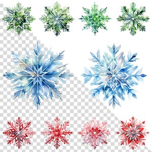 Watercolor Winter Snowflake Clipart, Snowflake SVG PNG, Winter Snow ...