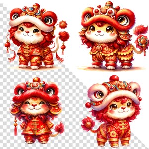 Chinese New Year Lion Clipart, New Years Decorations PNG SVG, Festive ...