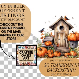 Watercolor Pumpkin Garden Clipart Bundle, Fall Scences Clipart, Autumn ...