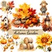 Watercolor Autumn Garden Clipart Floral PNG SVG Wall Art - Etsy
