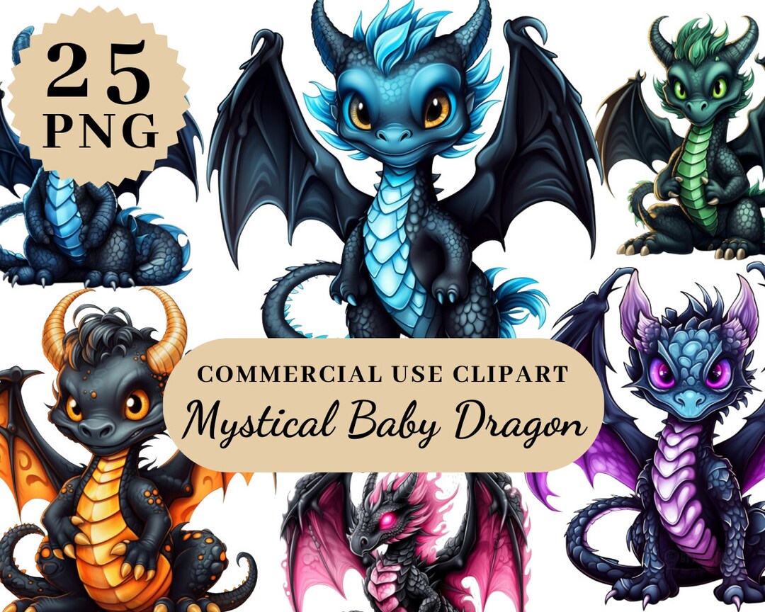 25 Pngs Cute Mystical Baby Dragon Cliparts, Dragon Art Images, Wizard ...