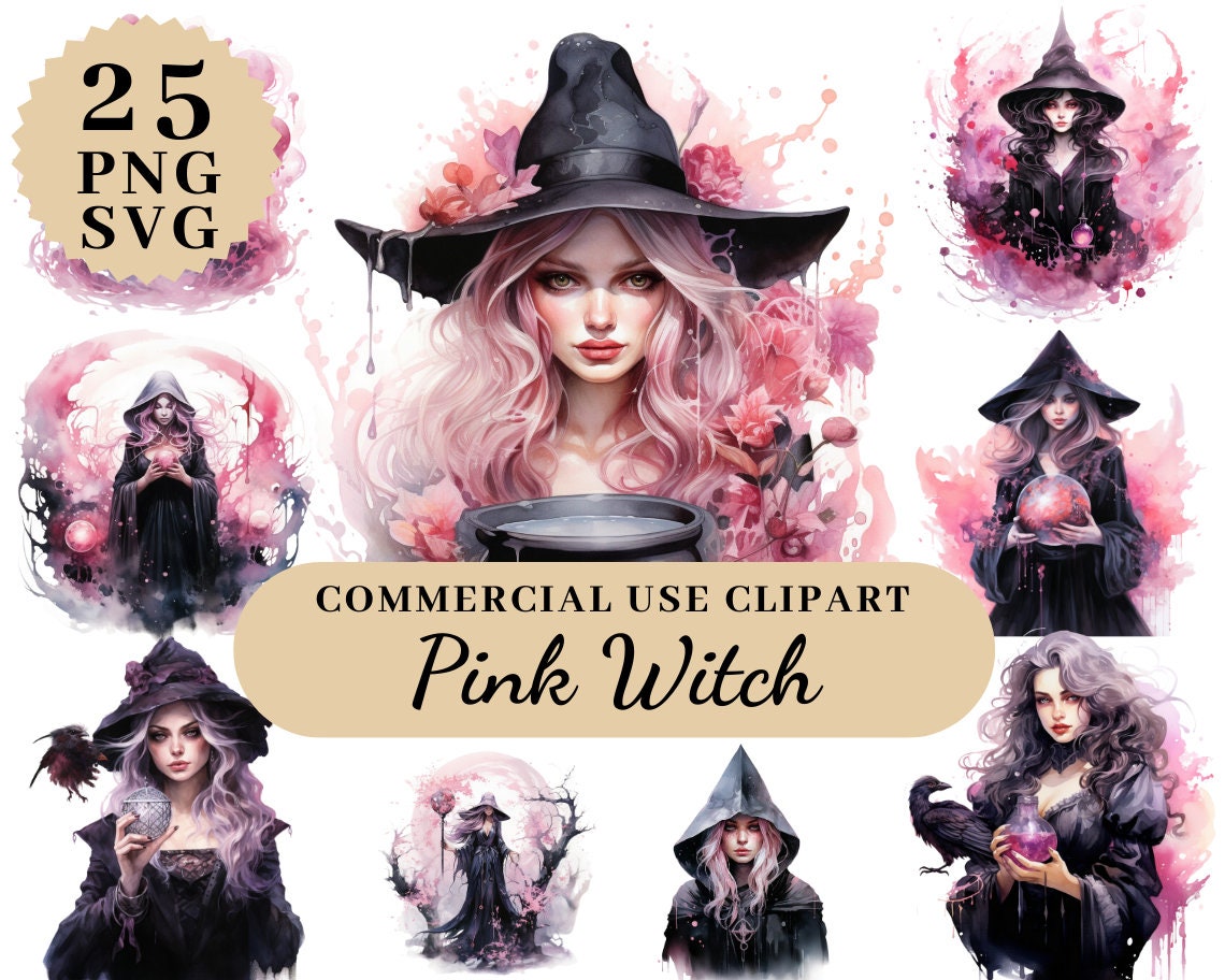 Pink Witch Clip Art
