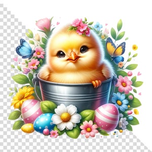 Easter Spring Animals Clipart, Spring Decorations Clipart, Cute Animal ...