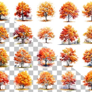 Watercolor Autumn Bundle Clipart PNG SVG Fall Clipart Wall Art Digital ...