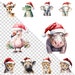 Watercolor Christmas Safari Animal Clipart, Jungle Safari Christmas ...
