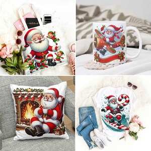 Cute Santa Claus Clipart Bundle, Christmas Clipart Digital Download ...