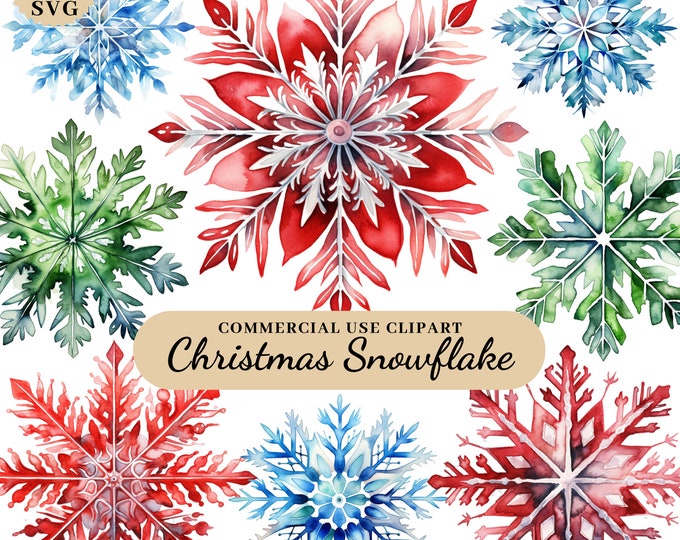 Beaded Snowflake Ornament Clipart | Watercolor PNG | Christmas ...