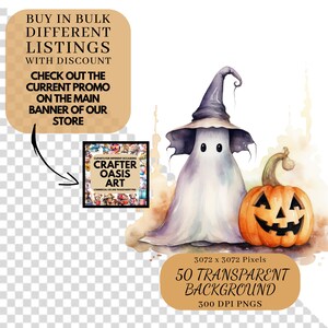 Halloween Cute Ghost Clipart Bundle, Halloween Mega Pack, Happy ...