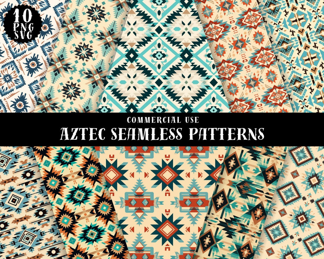 Aztec Seamless Pattern Bundle Digital Paper, Native Americans Digital ...