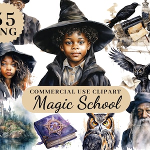 Black Magic School Bundle Clipart, Nursing School Bundl, Wizard Magic ...