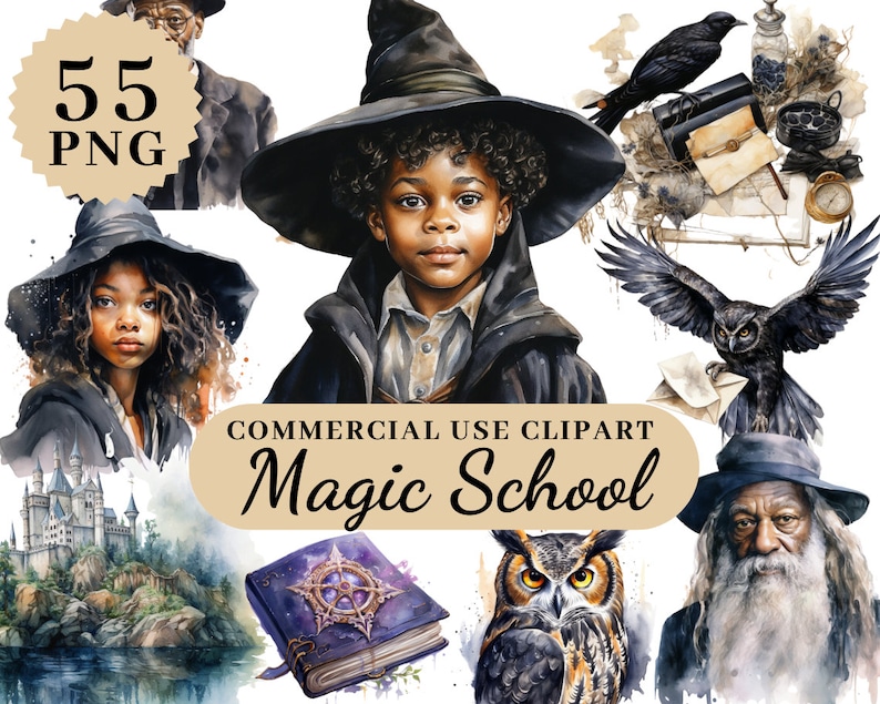 Black Magic School Bundle Clipart, Nursing School Bundl, Wizard Magic ...