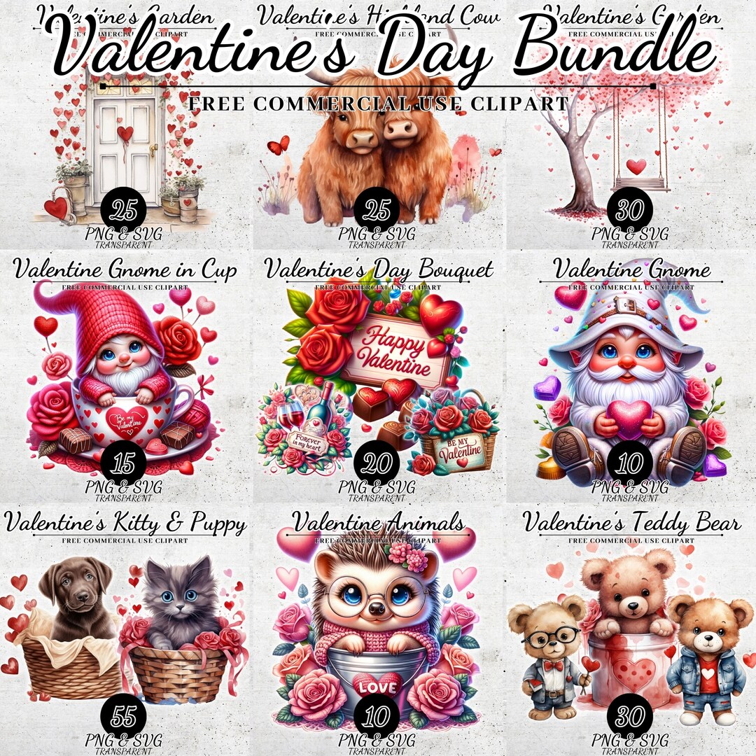 Valentine Sublimation Clipart Bundle, Valentine Bundle Designs ...