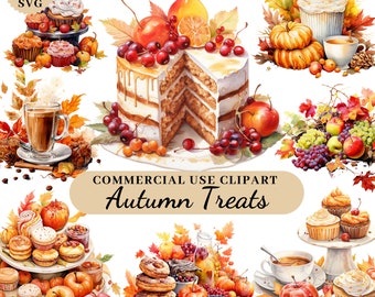 Autumn Leaves Clipart Thanksgiving Clipart Watercolor Fall - Etsy