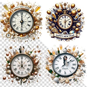 Happy New Year 2025 Clipart, New Years Decorations PNG SVG, New Years ...