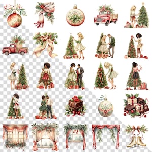 Festive Red Winter Clipart Bundle, Christmas Planner Clipart PNG ...