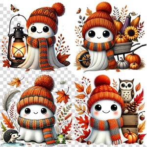 Watercolor Autumn Ghost Clipart PNG SVG Fall Clipart Wall Art Digital ...