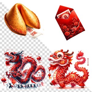 Chinese New Year Clipart Bundle, New Years Decorations PNG SVG, New ...