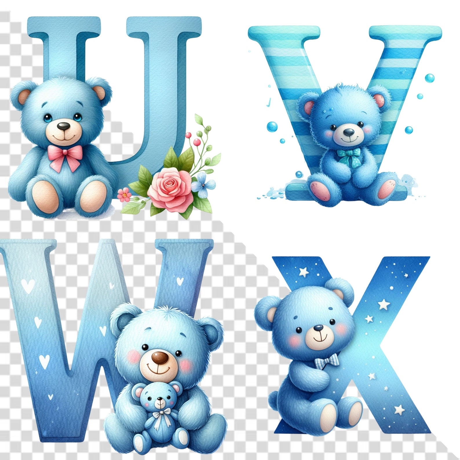 Blue Font Alphabet Letter Clipart SVG Digital Download PNG Sublimation ...