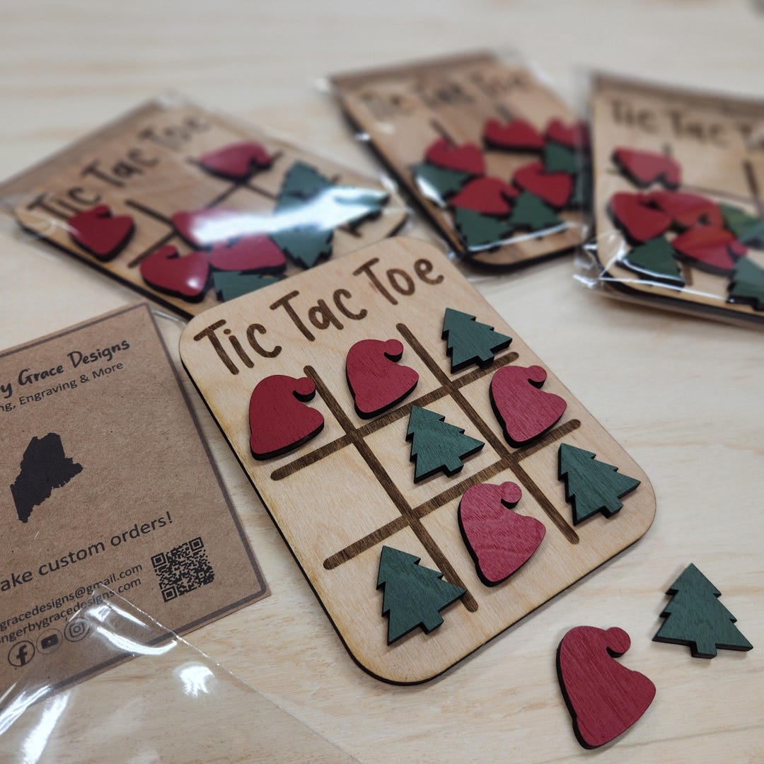 Christmas Tic Tac Toe ~ Kid's Game - Etsy