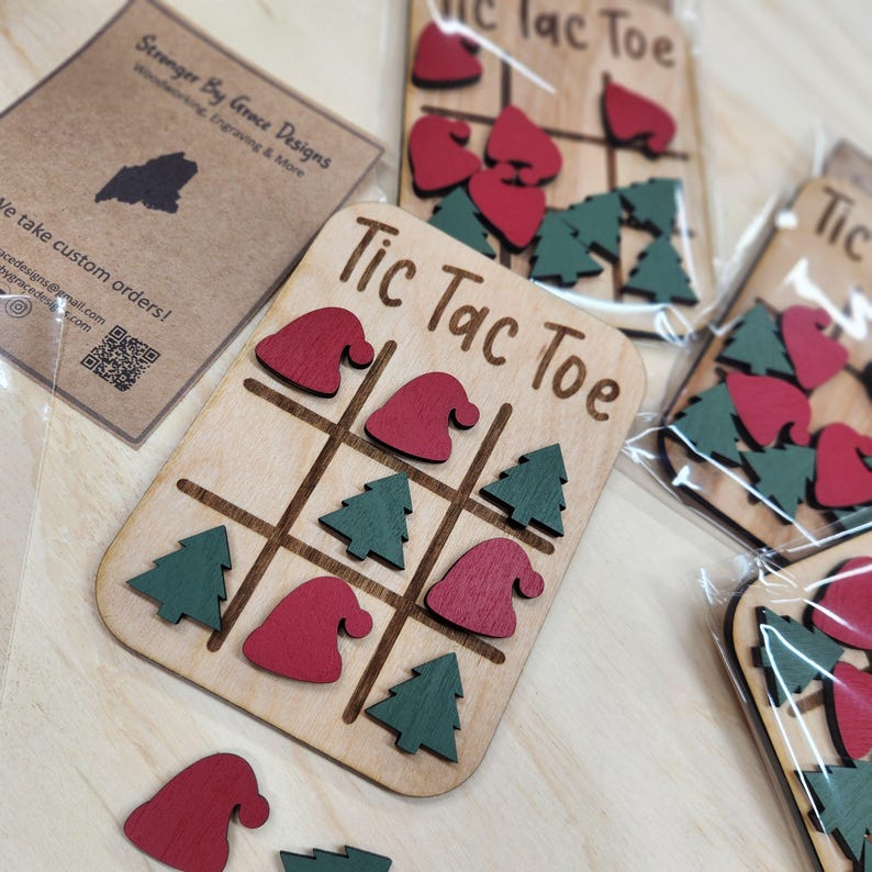 Christmas Tic Tac Toe ~ Kid's Game - Etsy