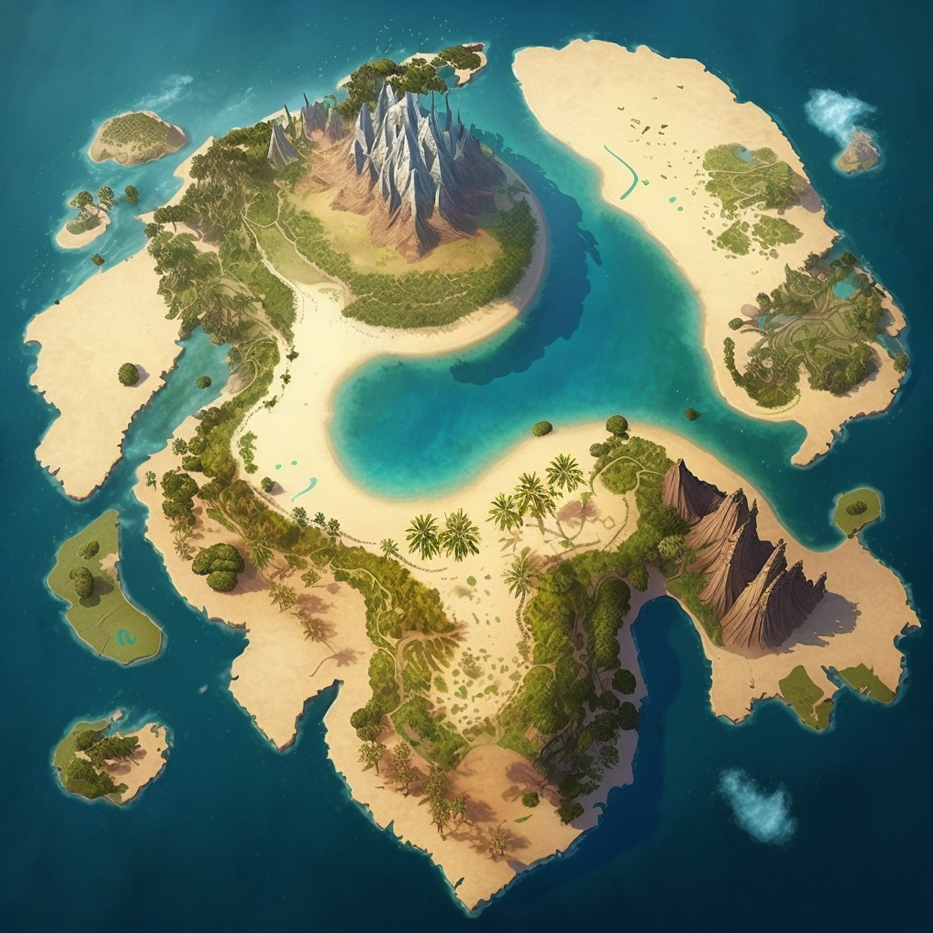 Blank Fantasy Island Map