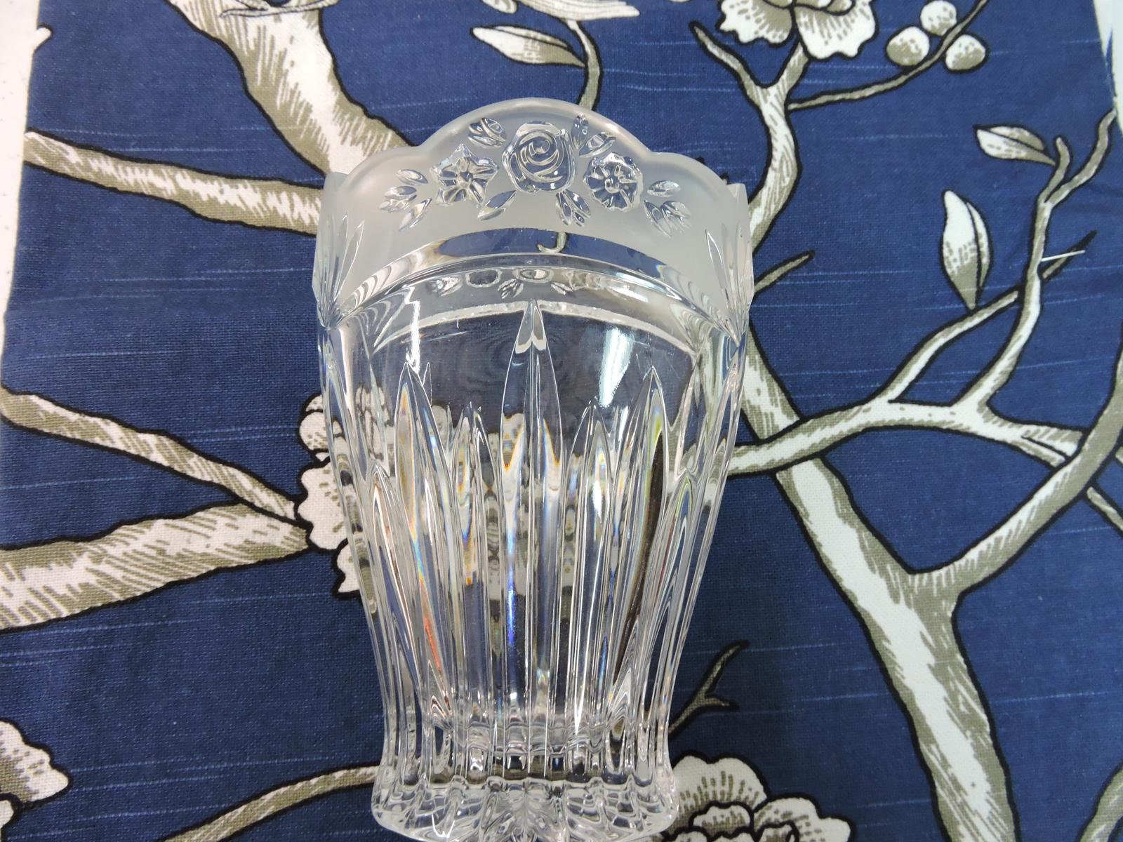 Lead Crystal Oneida Southern Garden Flower Vase - Etsy