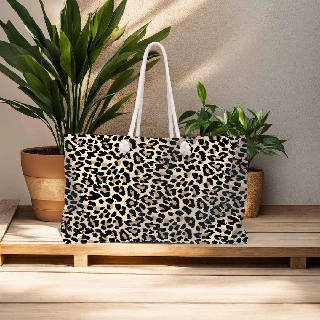 Leopard Print Weekender Bag, Leopard Print Tote, Travel Bag, Leopard ...
