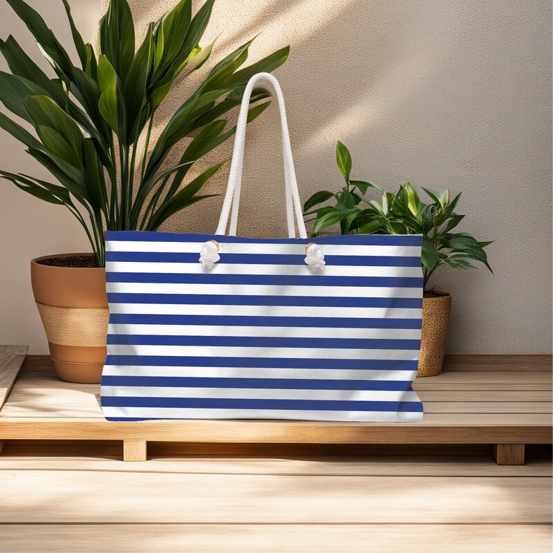 Striped Beach Bag - Etsy