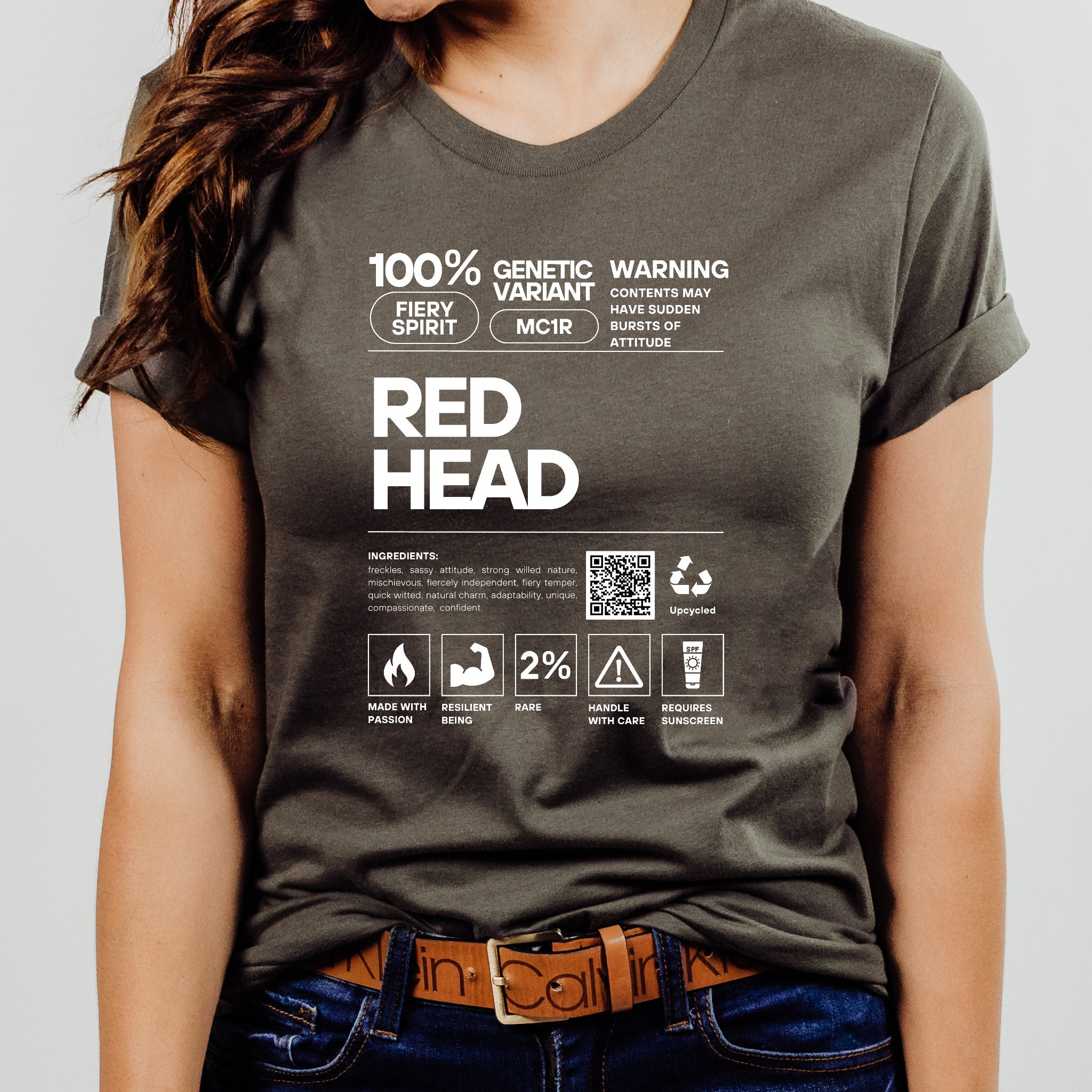 Redhead Label Graphic T-shirt, Redhead Pride, Red Head Gift Ideas ...